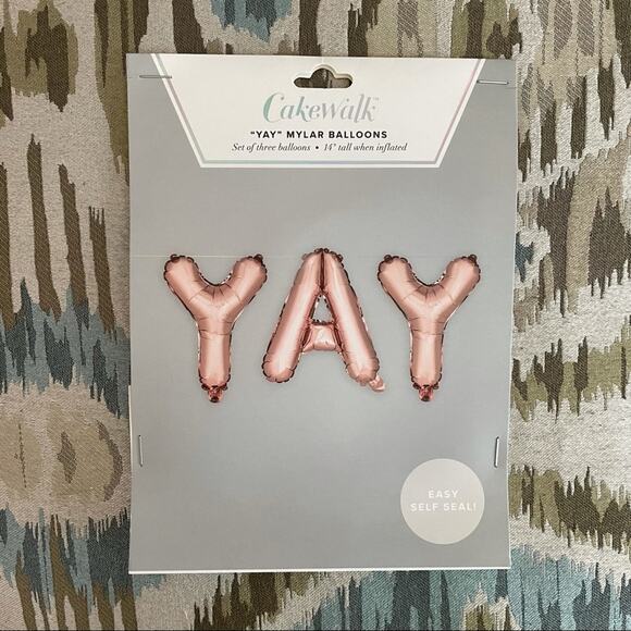 Cakewalk | Party Supplies | Cakewalk Yay Mylar Balloons Rose Gold ...